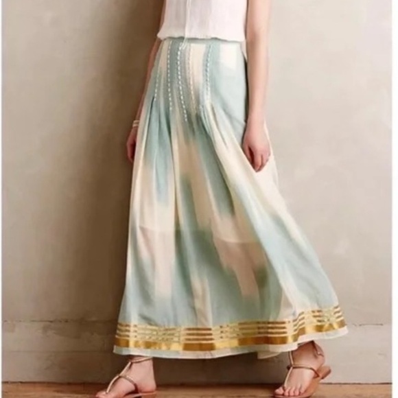 Floreat | Skirts | Floreat Anthropologie Far Seas Maxi Skirt Mint Green ...